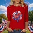 JOANKDMI American Flag Shirts for Women 4th of July 3/4 Sleeve Crewneck ...