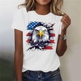 JOANKDMI American Flag Womens Shirt Memorial Day Crewneck Loose Fit 4th ...