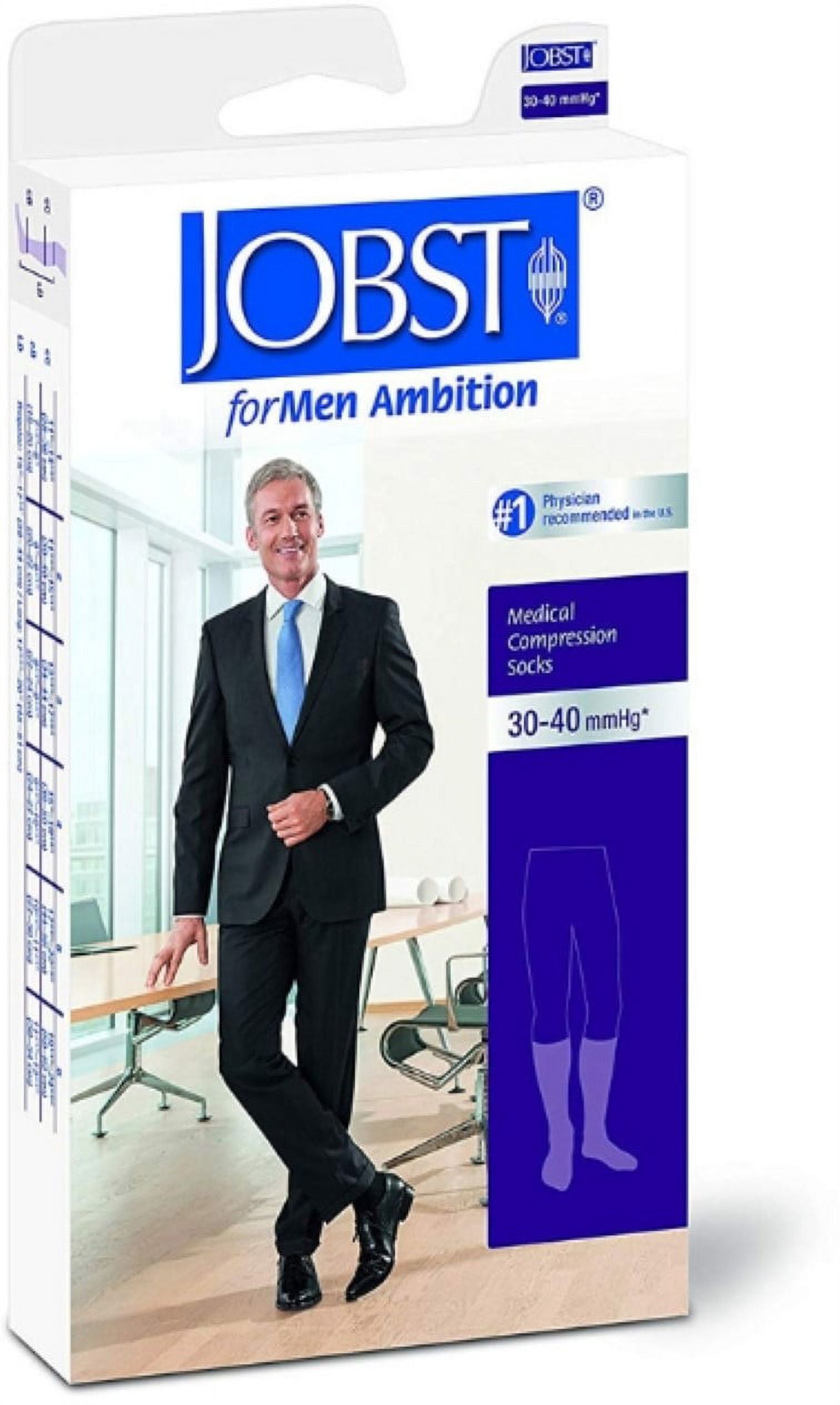 JOBST For Men Ambition 30-40 Mmhg Knee High, Black, Size 3, 1 Pair HSA ...