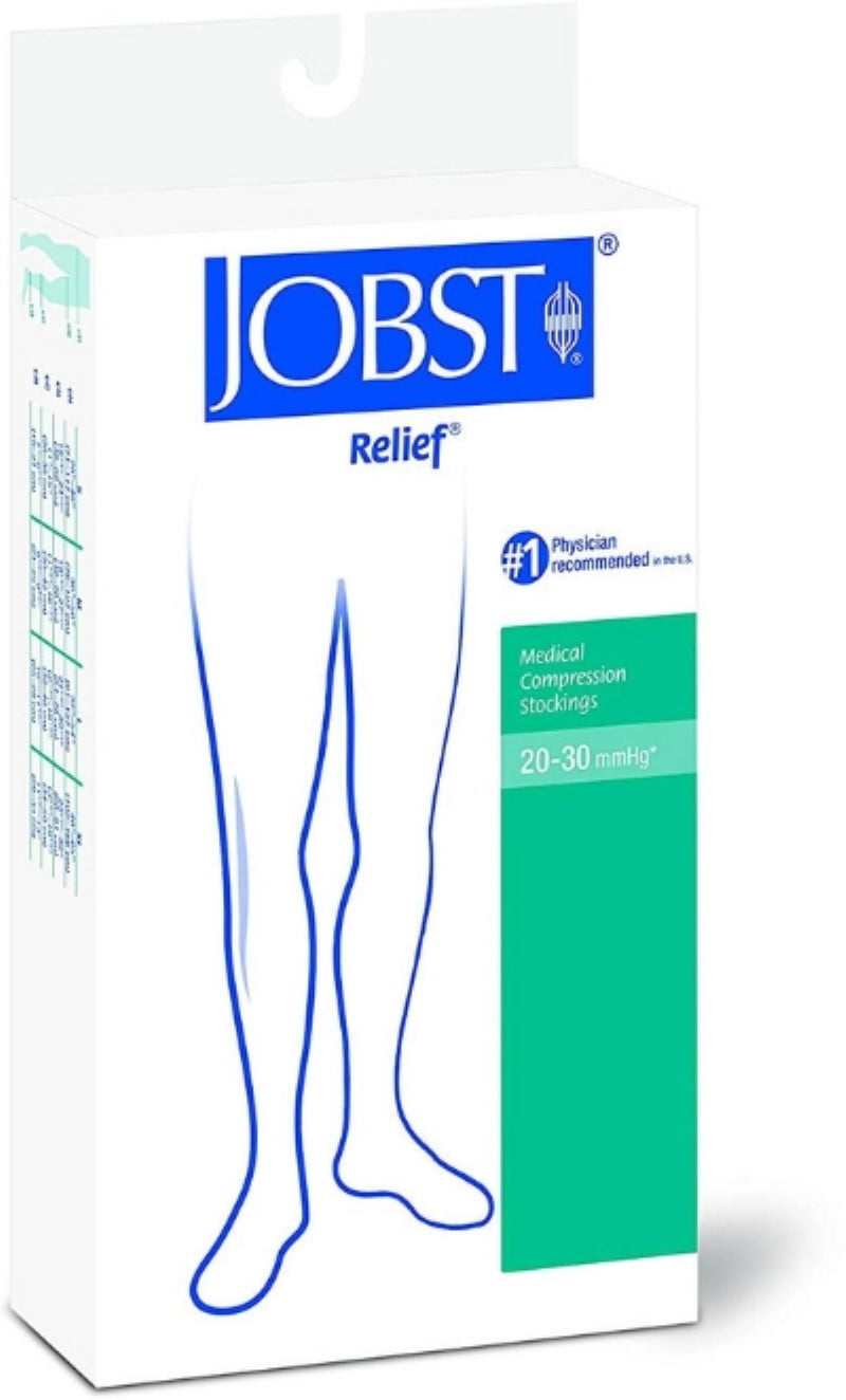 JOBST Relief 20-30 mmHg Closed Toe Thigh High Support Sock, Beige ...