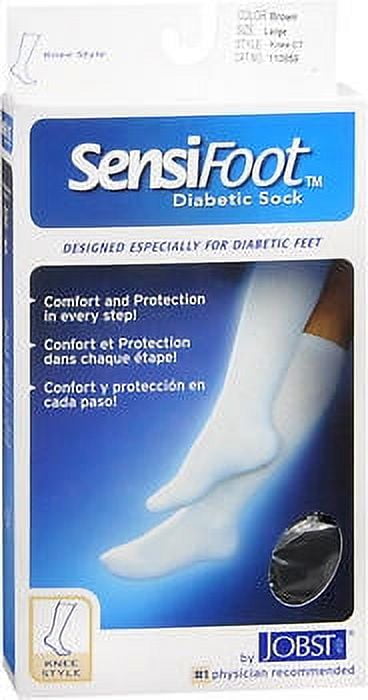 JOBST SensiFoot Diabetic Socks Brown Lg - 1 Pair - Walmart.com