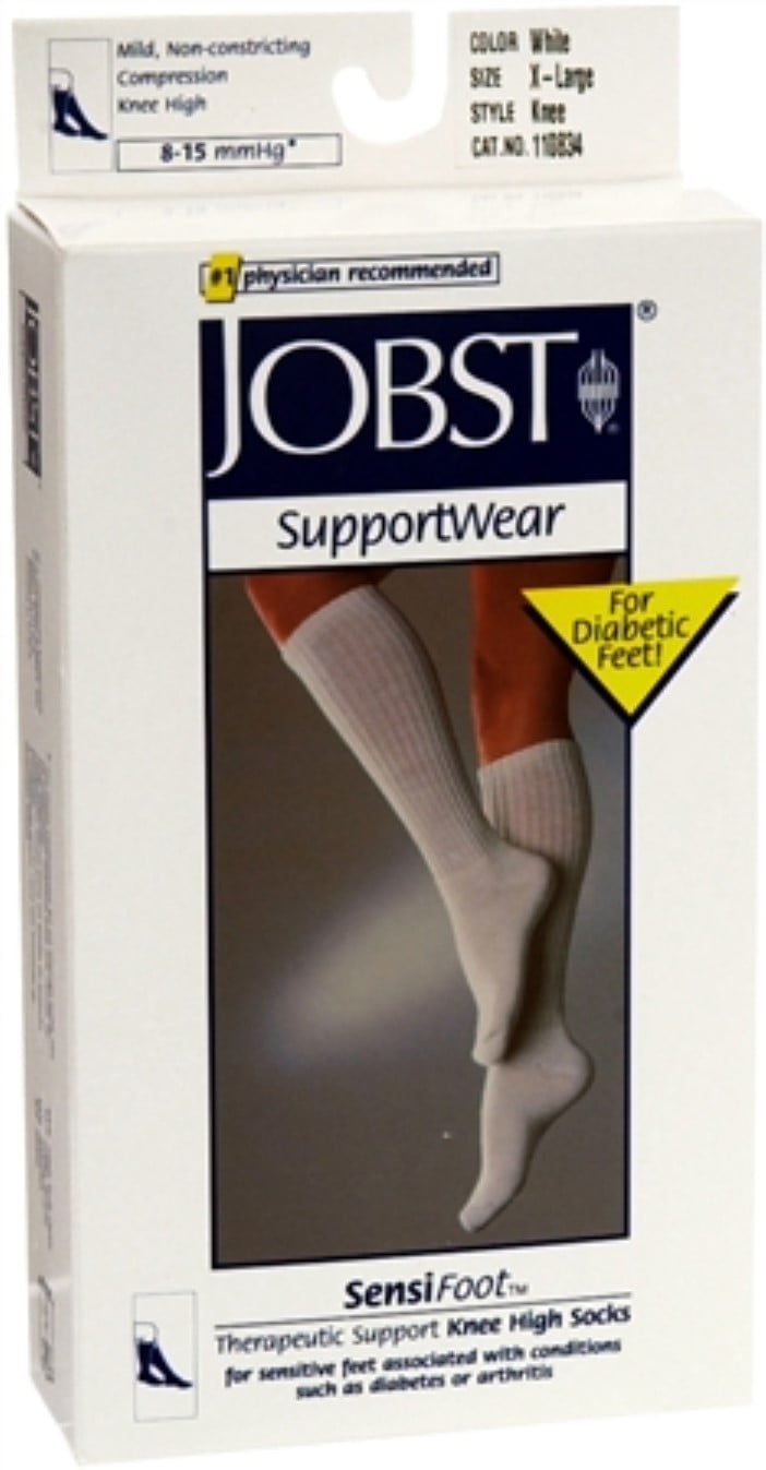 JOBST Sensifoot Diabetic Compression Socks Knee High White X-Large 1 Ct ...