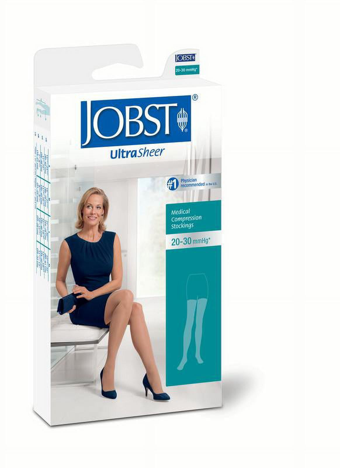 JOBST Women's UltraSheer Thigh High Dot Classic 20-30 mmHg Closed Toe ...