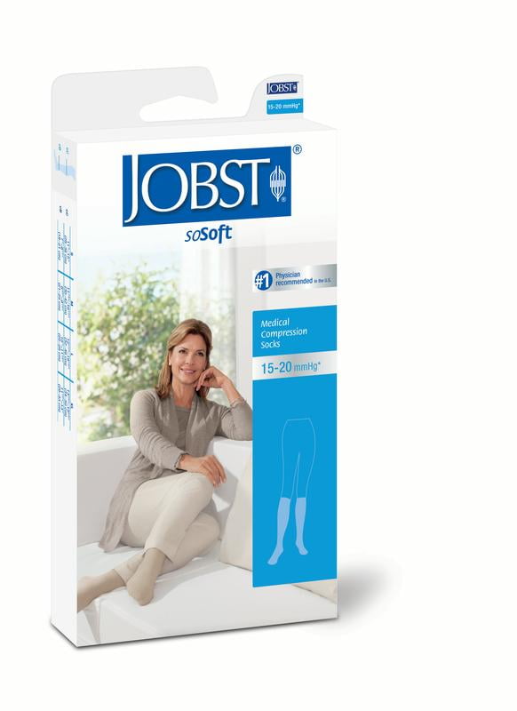 JOBST soSoft Knee High Compression Socks 15-20 mmHg Closed Toe - Ribbed ...