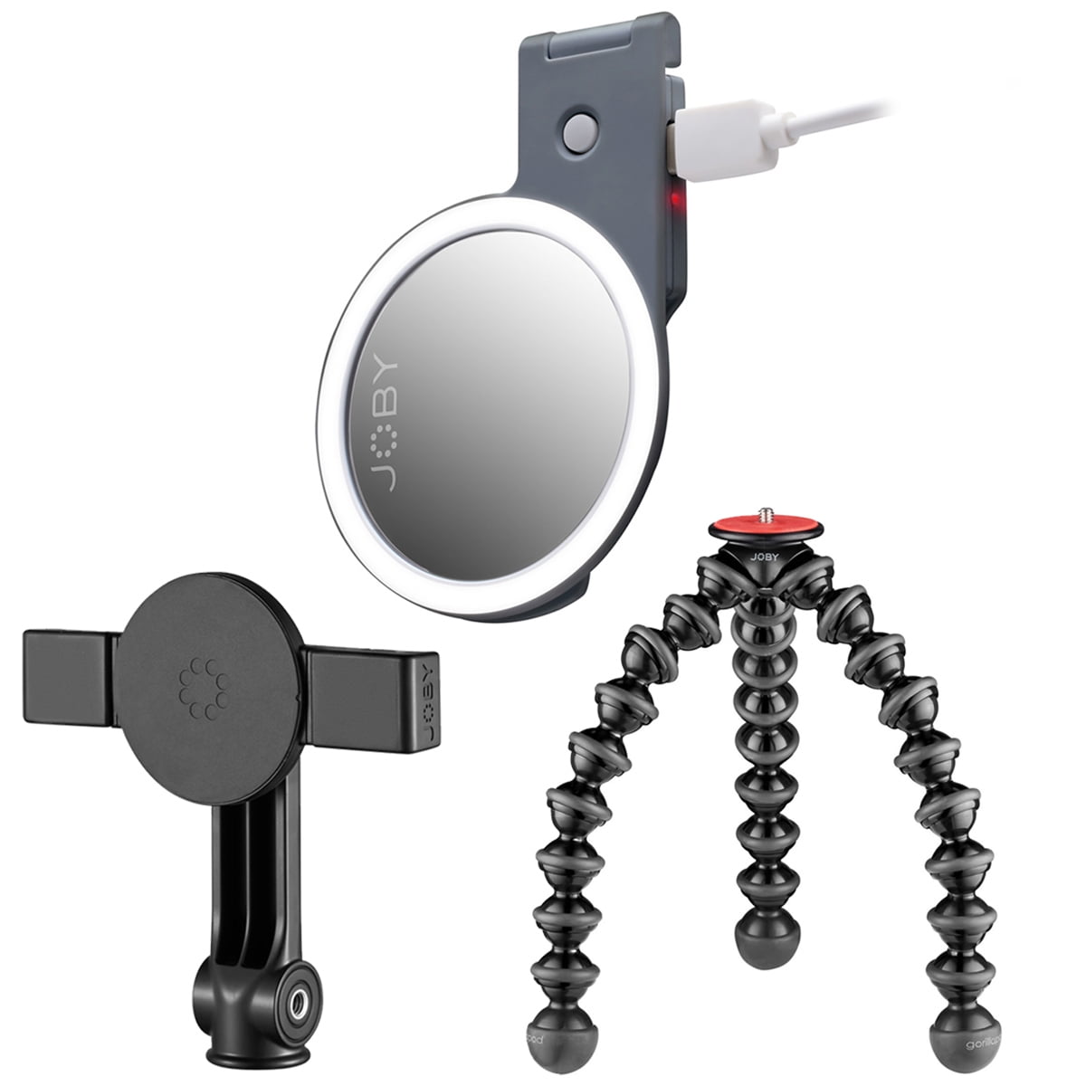 JOBY Beamo LED Ring Light for MagSafe, Gray, Bundle with GripTight ...