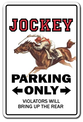 JOCKEY Aluminum Sign parking horse racing derby rider racetrack silks ...