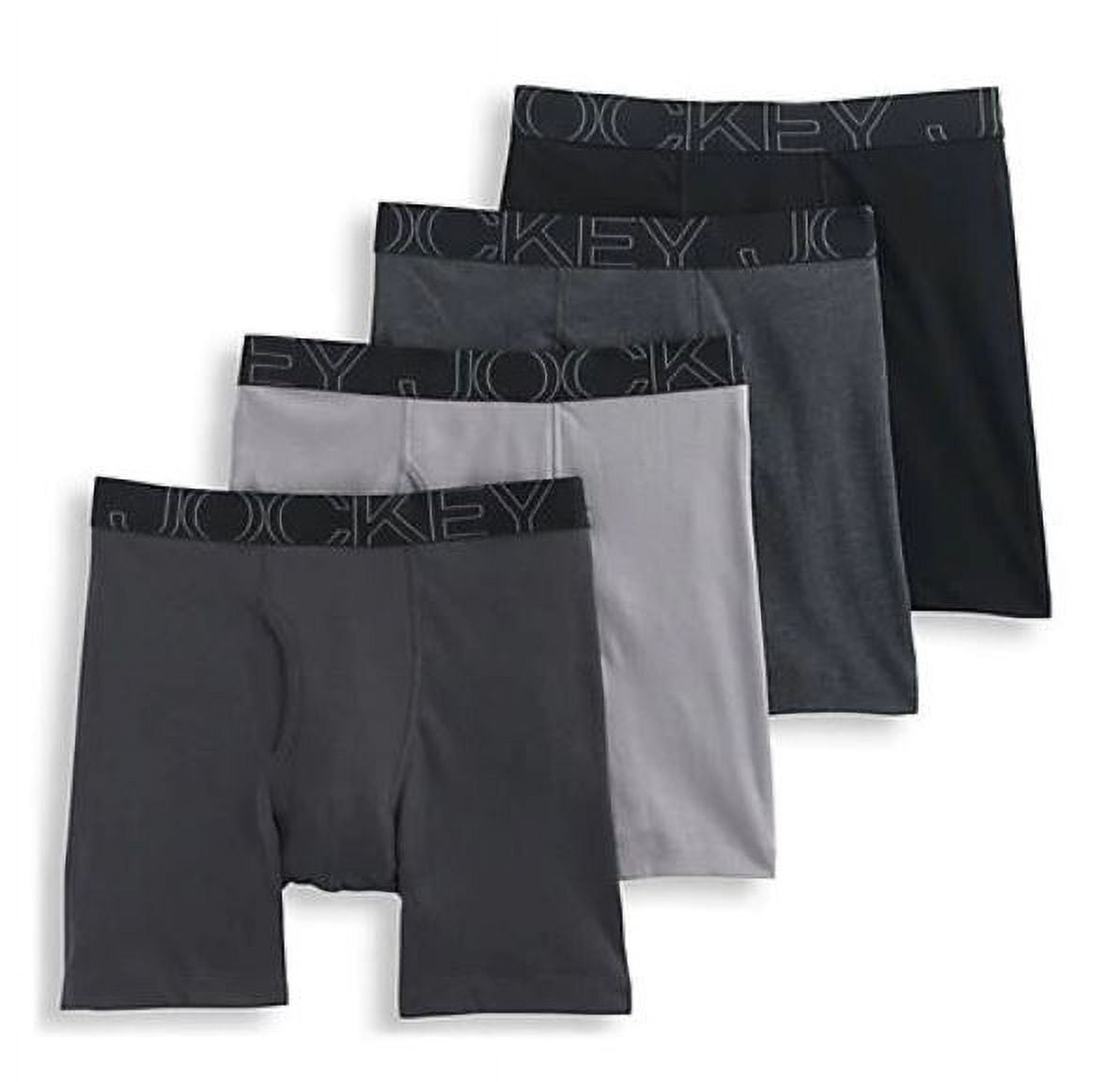 JOCKEY MEN'S PACK 4 - STRETCH GREY - LARGE -UNDERWEAR MIDWAY BOXER ...