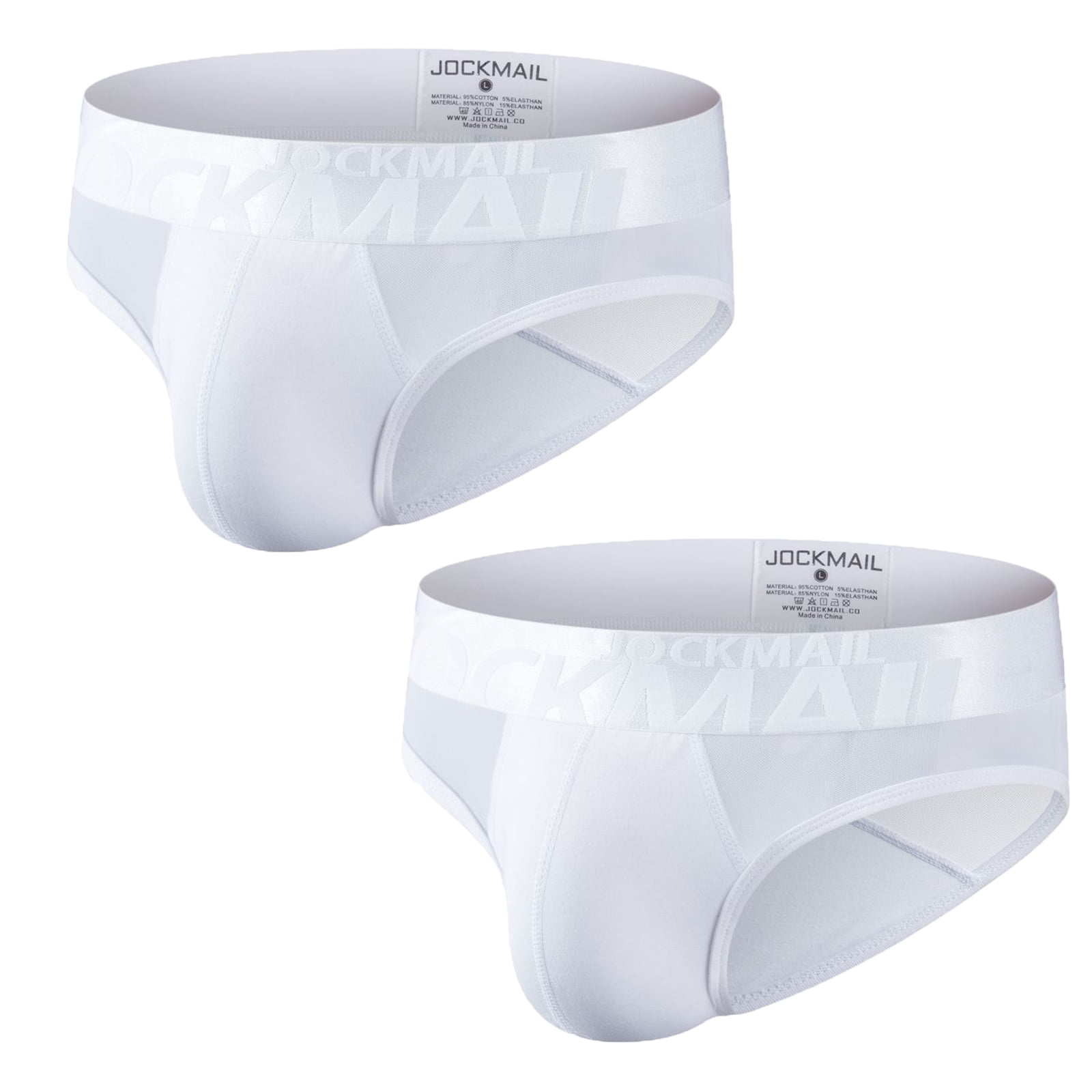 JOCKMAIL 2 PCS/Pack Men Briefs Underwear Mesh Soft Cotton Low Rise Men ...