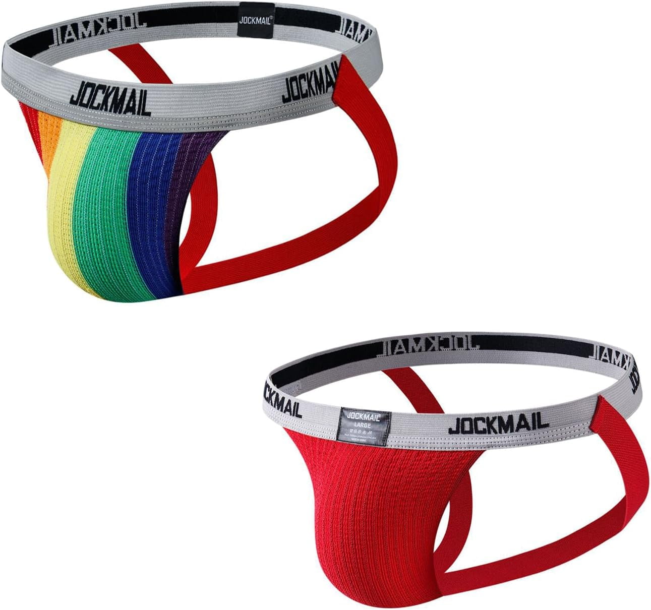 JOCKMAIL 2PCS/Pack Men's Jockstrap Low Waist Jock straps Underwear Gym ...