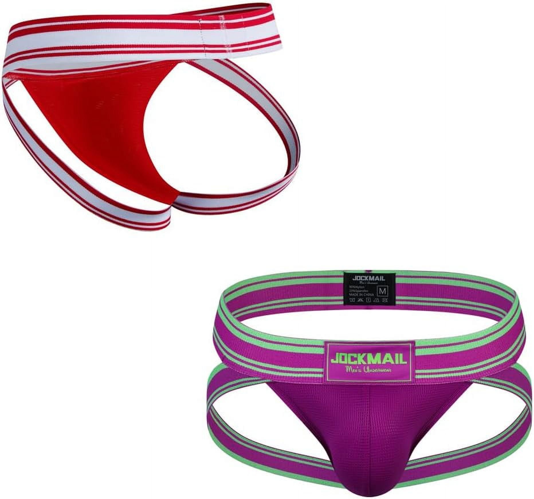 JOCKMAIL 2Piecs/Pack Men Jockstrap Underwear Sexy Jock strap for Men Mens Athletic Supporter ...