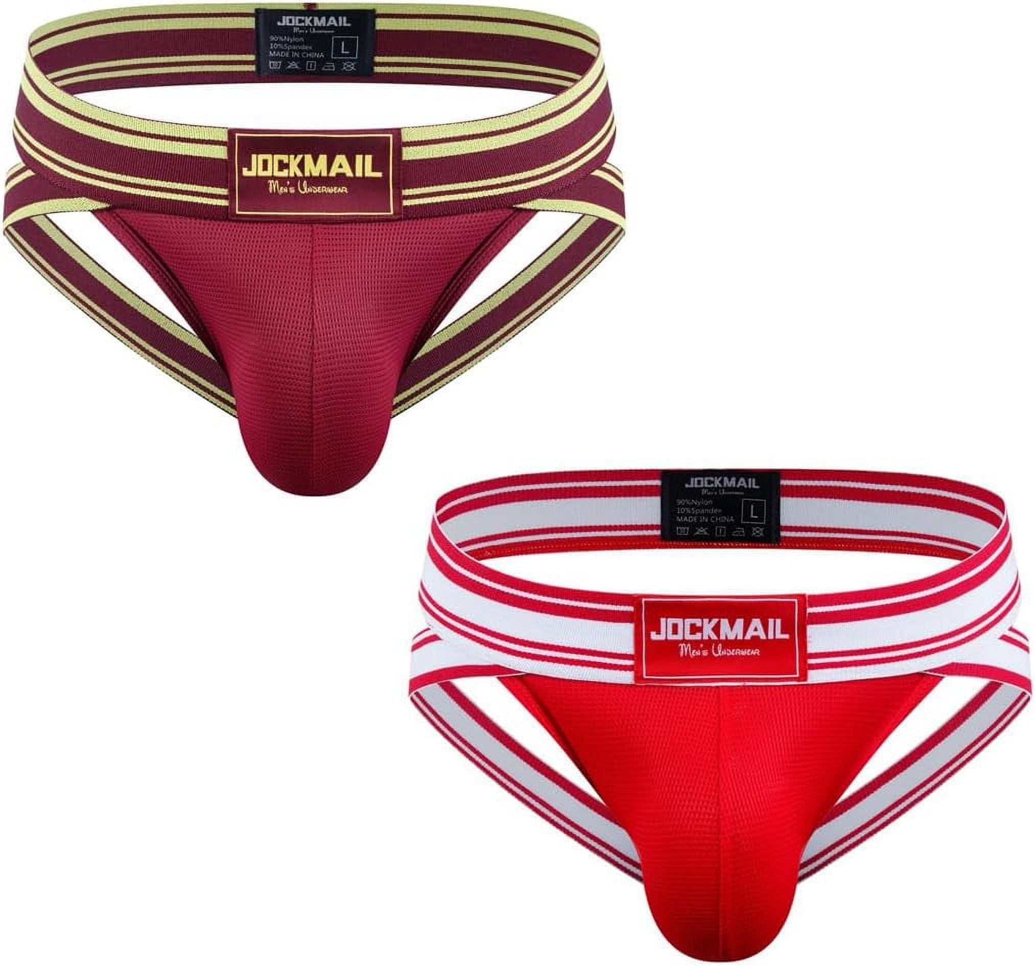 JOCKMAIL 2Piecs/Pack Men Jockstrap Underwear Sexy Jock strap for Men Mens Athletic Supporter ...