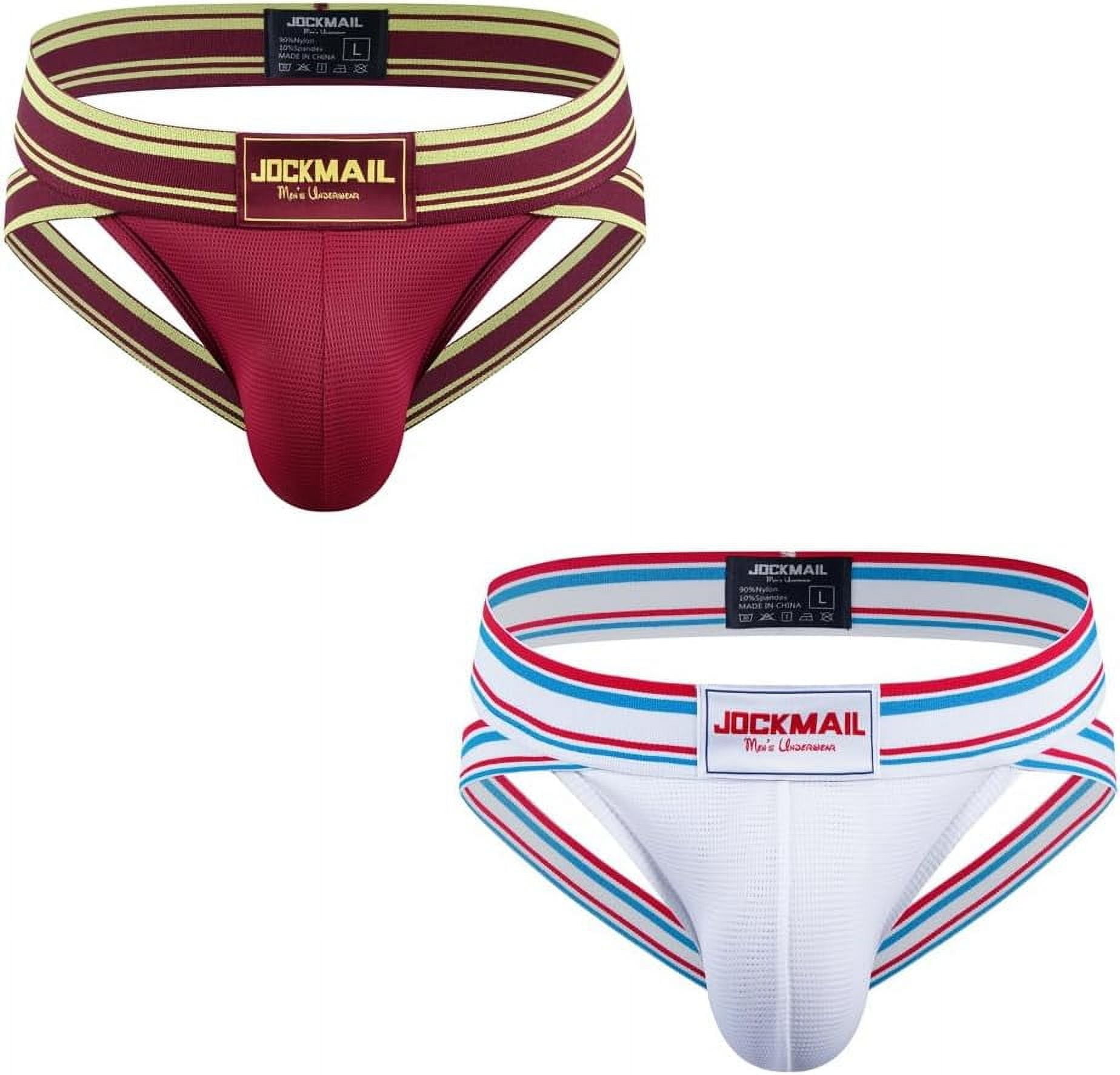 JOCKMAIL 2Piecs/Pack Men Jockstrap Underwear Sexy Jock strap for Men Mens Athletic Supporter ...