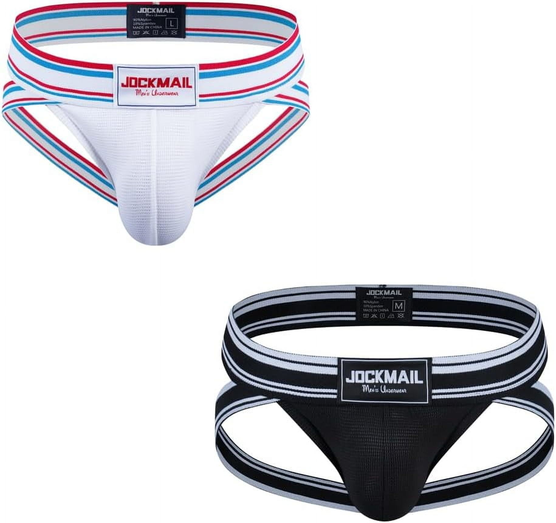 JOCKMAIL 2Piecs/Pack Men Jockstrap Underwear Sexy Jock strap for Men Mens Athletic Supporter ...