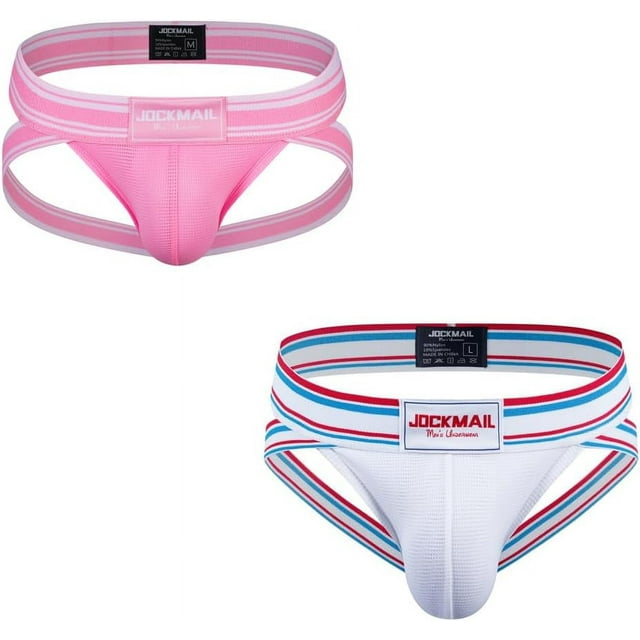 JOCKMAIL 2Piecs/Pack Men Jockstrap Underwear Sexy Jock strap for Men Mens Athletic Supporter ...