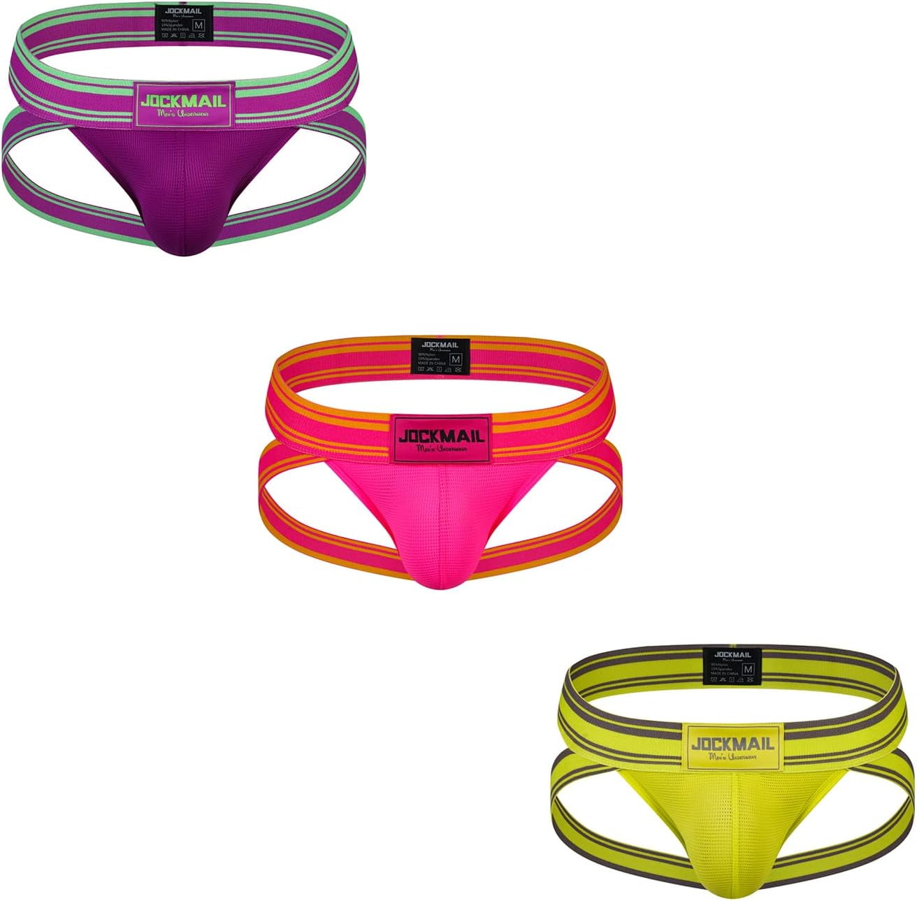 JOCKMAIL 3PCS/Pack Men Jockstrap Underwear Athletic Supporter Jockstrap Low Rise Men Briefs ...