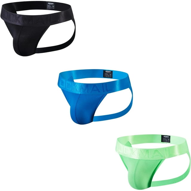 JOCKMAIL 3PCS/Pack Mens Thongs Underwear Jockstrap Low Rise Athletic Supporter Jockstrap Mens ...