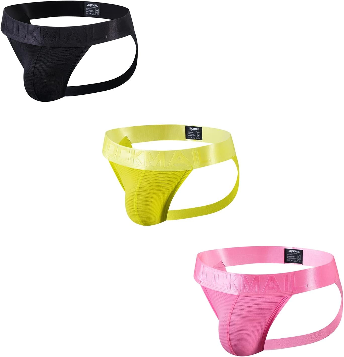 JOCKMAIL 3PCS/Pack Mens Thongs Underwear Jockstrap Low Rise Athletic Supporter Jockstrap Mens ...