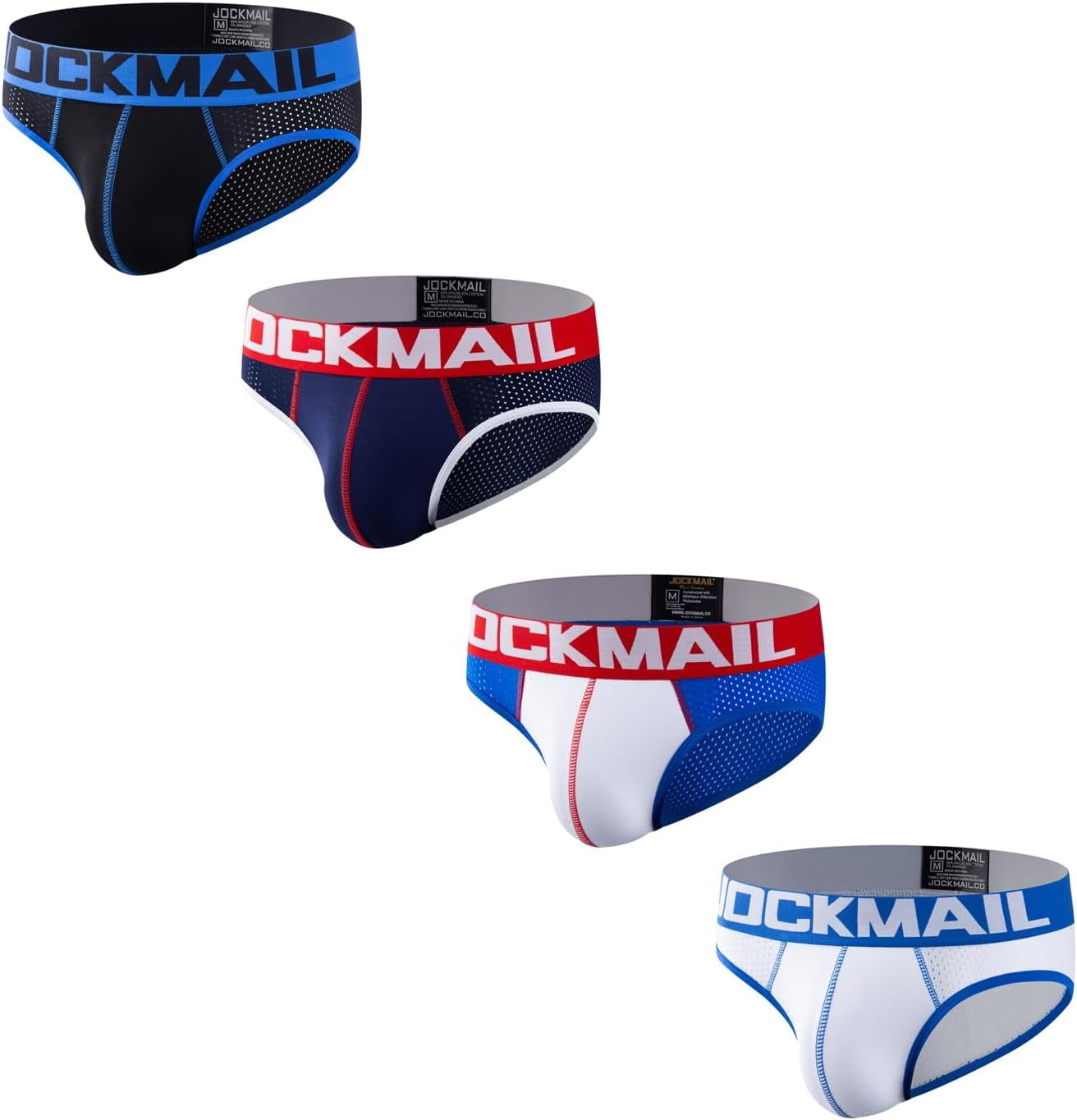 JOCKMAIL 4 PCS/Pack Men's Mesh Underwear Briefs Low Rise Breathable ...