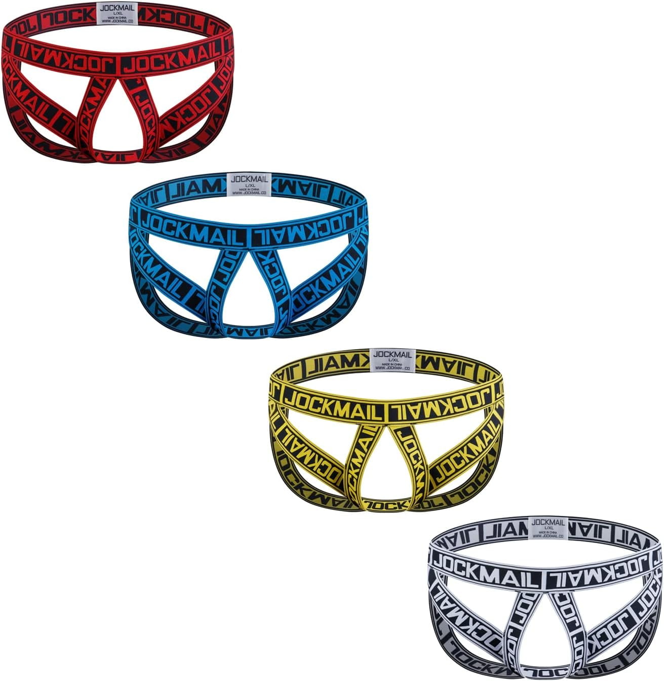 JOCKMAIL 4PCS/PACK Mens Jockstrap Thong Underwear Stretch Mens Jock ...