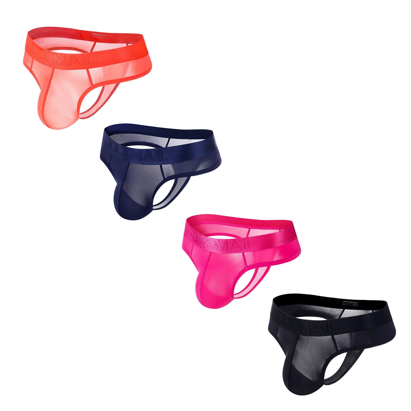 JOCKMAIL 4PCS/Pack Mens Thongs Underwear JockStrap Mens Bikini ...