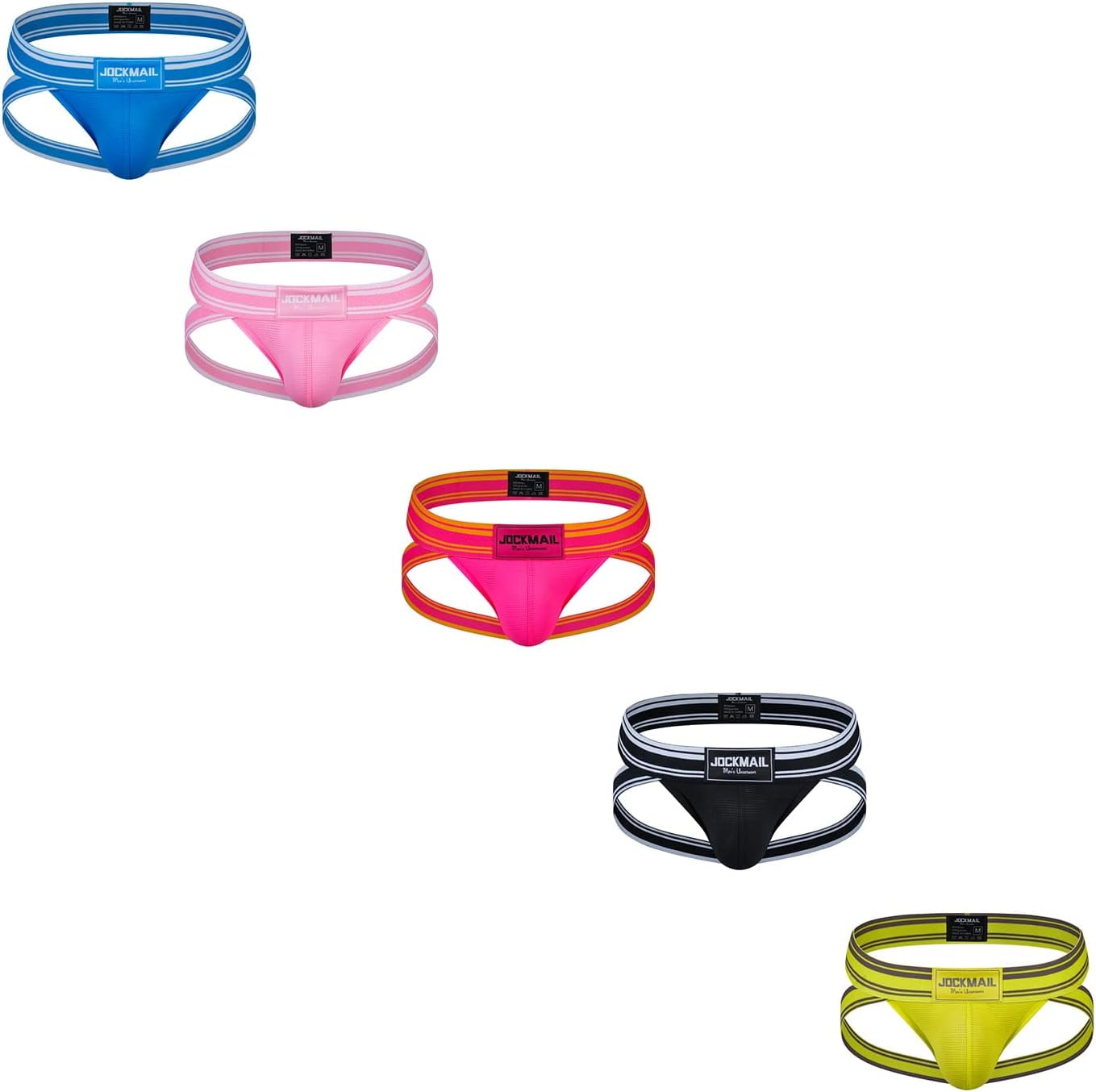 JOCKMAIL 5PCS/Pack Men Jockstrap Underwear Athletic Supporter Low Rise ...