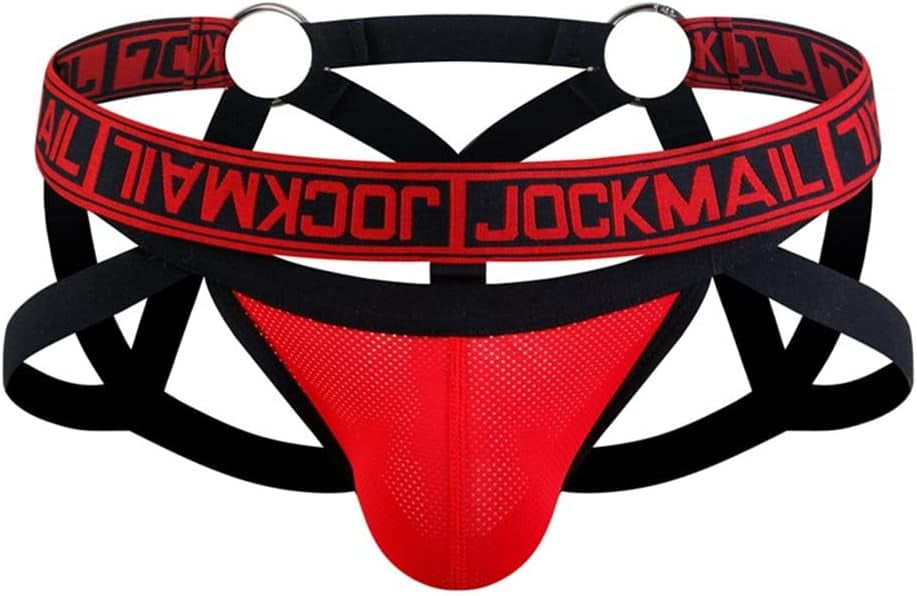 JOCKMAIL Jockstrap Mesh Breathable Athletic Supporters for Men Jock Strap Male Underwear Sport ...