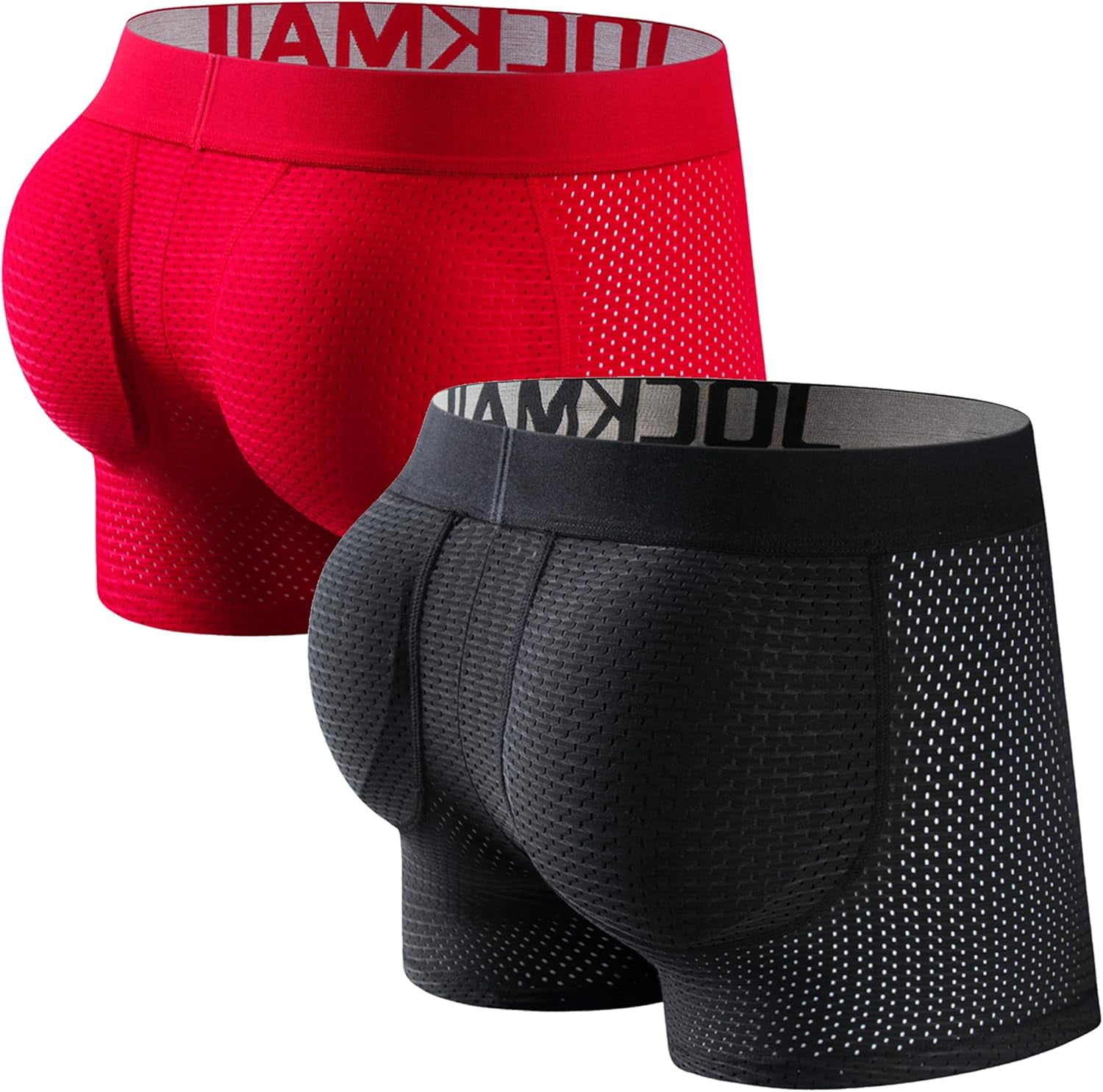 JOCKMAIL Men's Boxer Briefs Mesh Mens Underwear Boxer Back Mens Padded ...