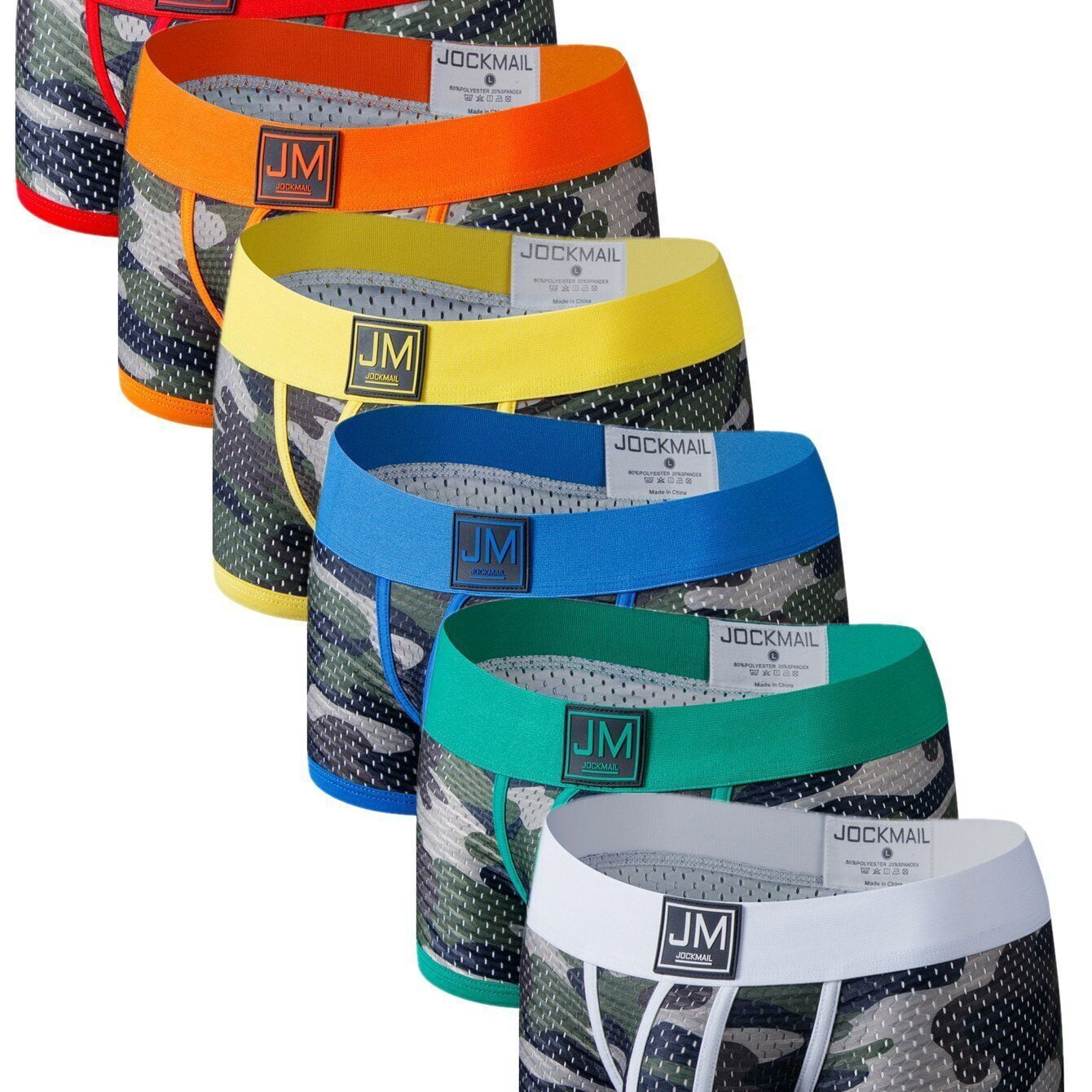 JOCKMAIL Mens 6 Pack Boxer Shorts Trunks Gift Jockstrap Underwear Nylon ...