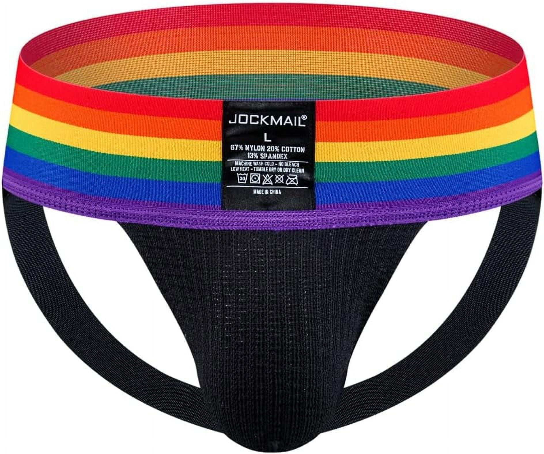 JOCKMAIL Mens Briefs Jockstrap Athletic Supporter Men Jockstrap Rainbow Men Sport Underwear ...