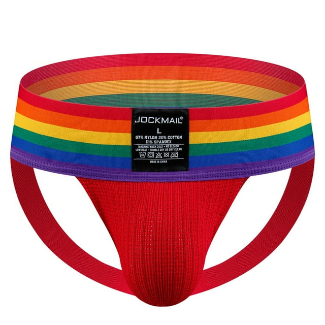 JOCKMAIL Mens Briefs Jockstrap Athletic Supporter Men Jockstrap Rainbow Men Sport Underwear ...