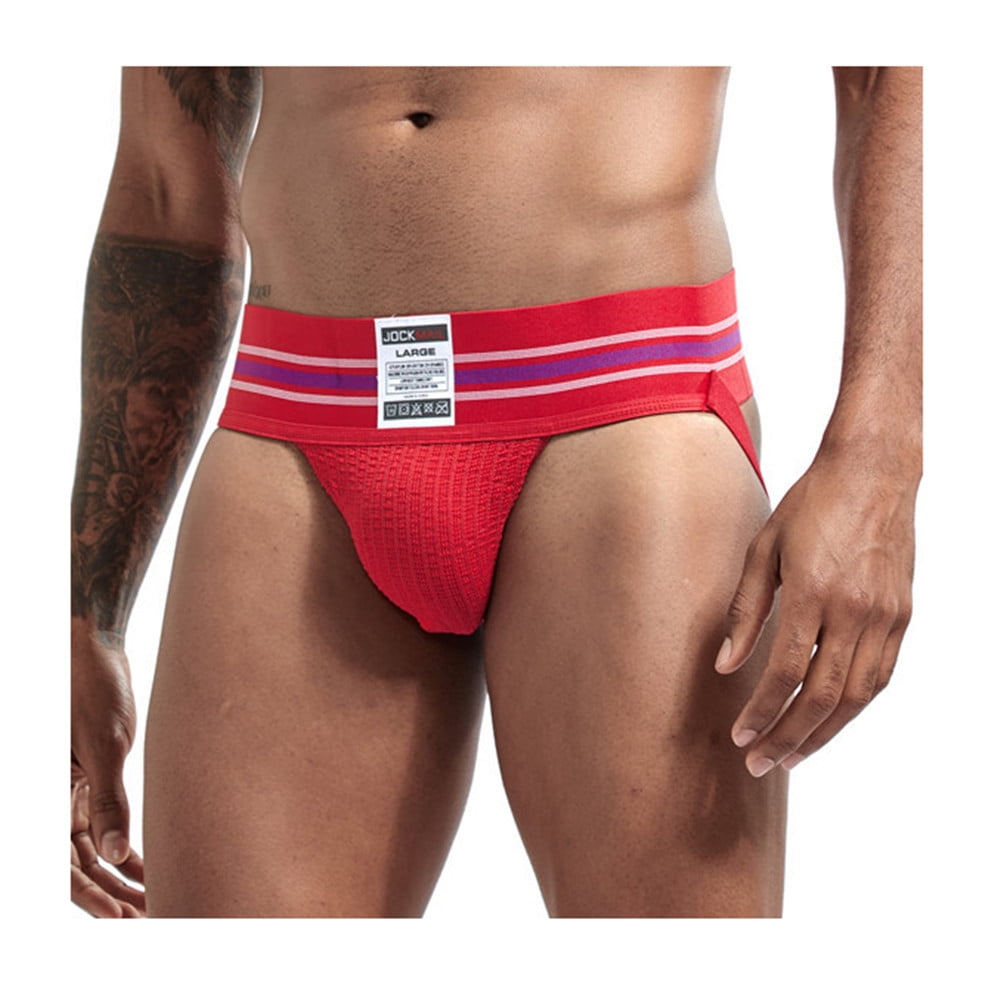 JOCKMAIL Mens Jockstraps Underwear Wide Belt Athletic Supporter Comfortable Mens Sport Jockstrap ...
