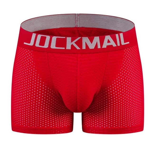 JOCKMAIL Mesh Mens Underwear Boxer Mens Padded Underwear Boxer with Hip ...