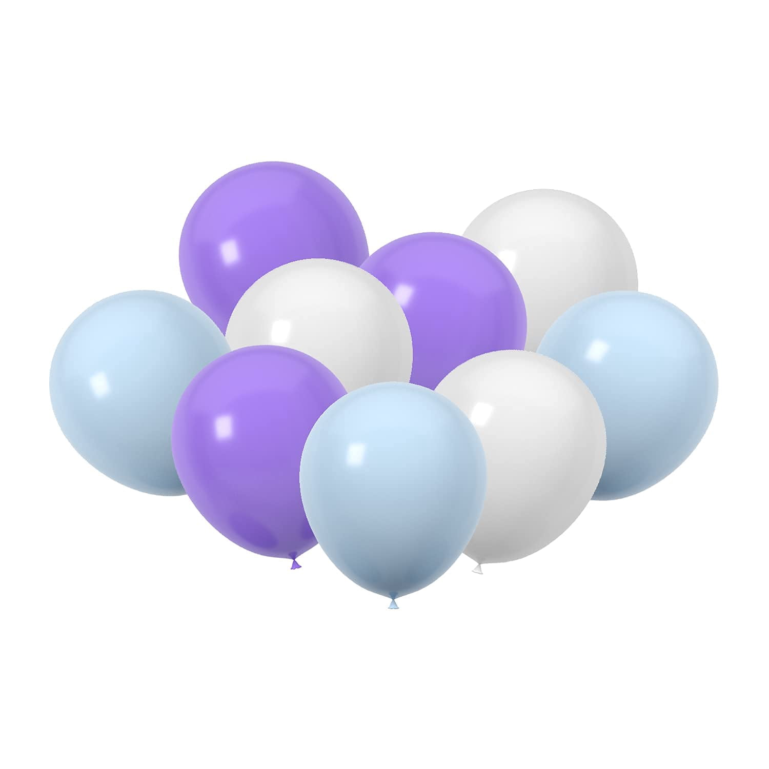 JODIDI 60 Pcs 12 ZS23 Inch Latex Balloons in Purple, Blue and White ...