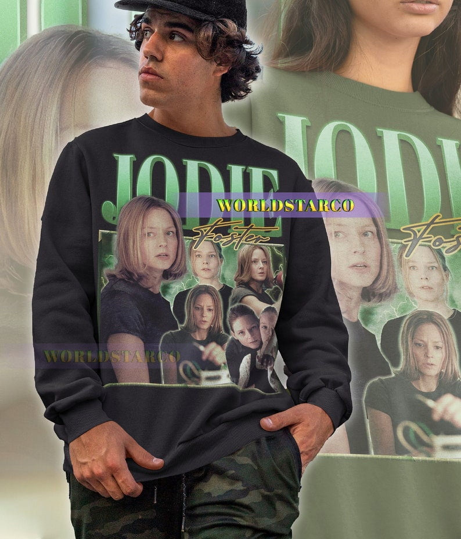 JODIE FOSTER Sweatshirt, Jodie Foster Homage Sweatshirtter, Jodie ...