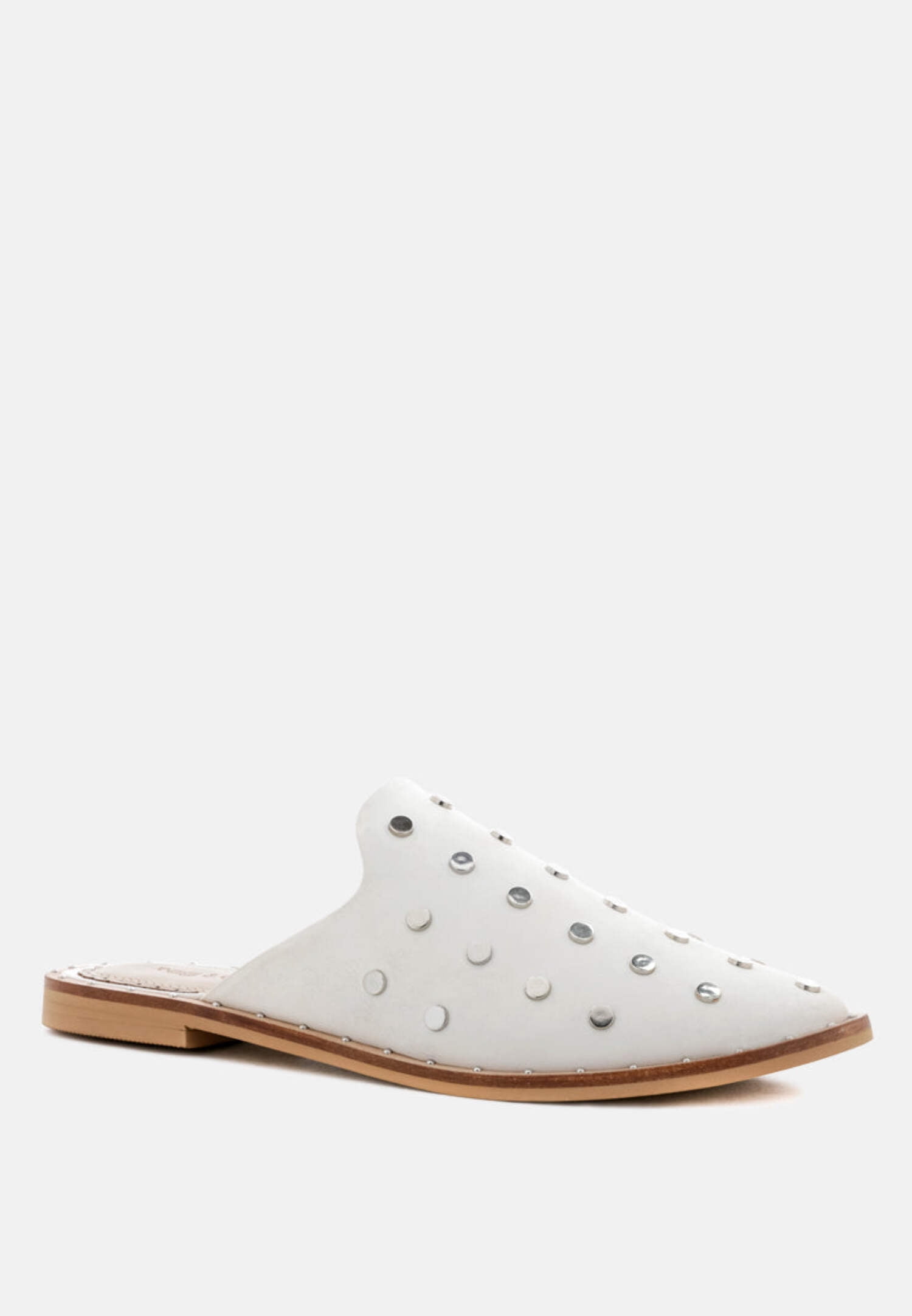 JODIE White Studded Leather Mule - Walmart.com