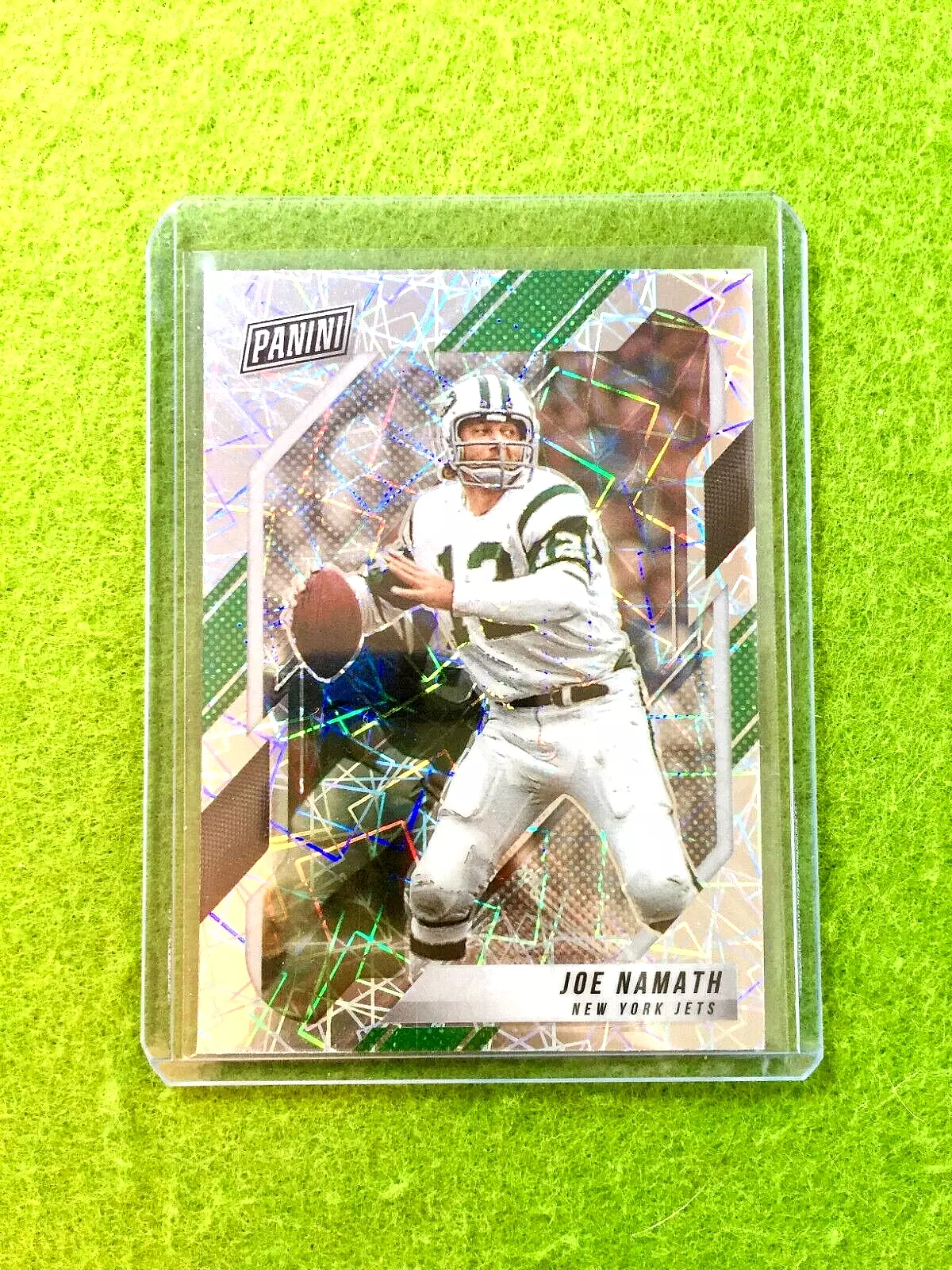 JOE NAMATH LAZER PRIZM SILVER VIP NY JETS CARD 2022 National Joe Namath ...