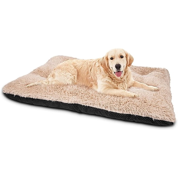 JOEJOY Large Dog Bed Crate Pad, Deluxe Plush Washable Dog Beds Fulffy ...