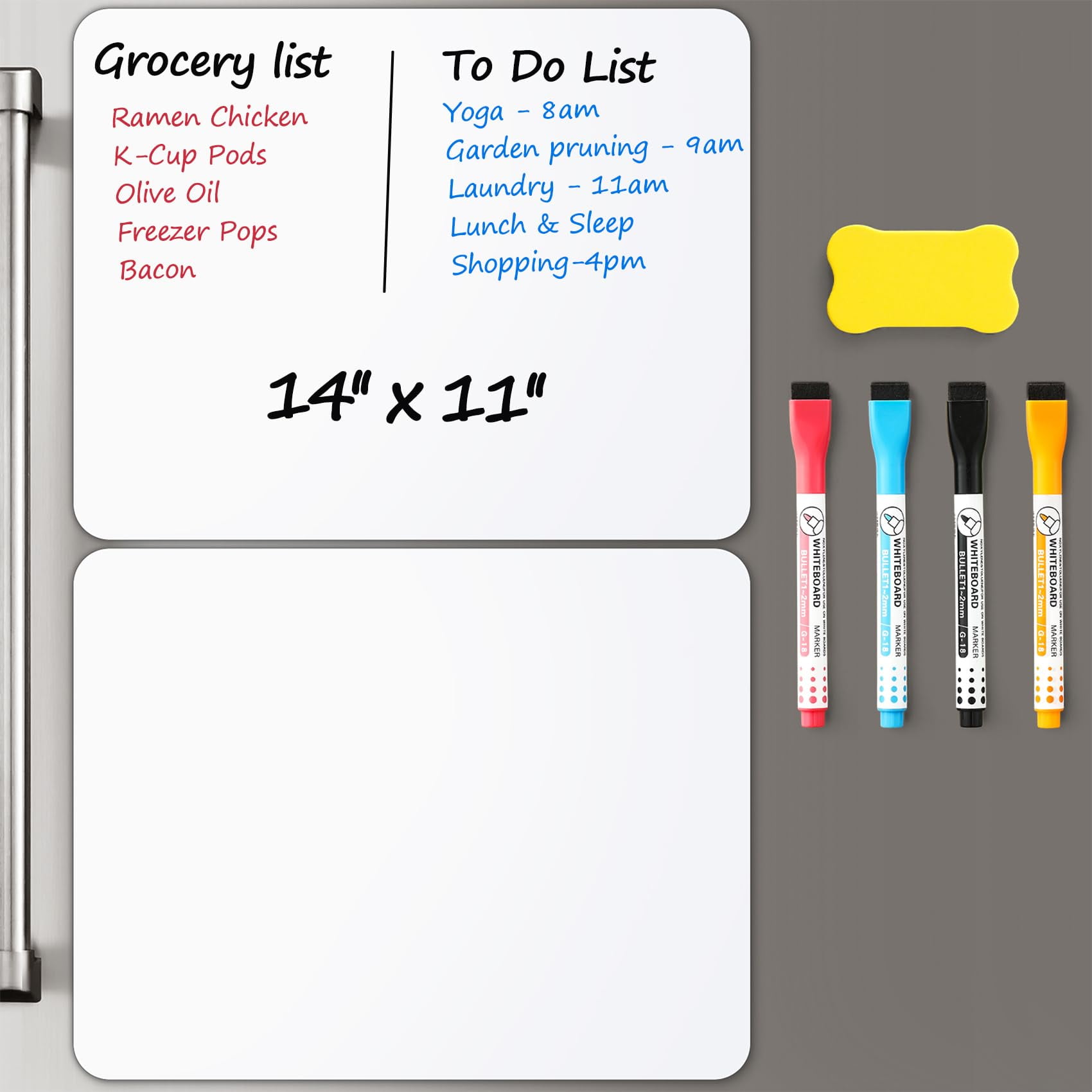 JOELY 2 PCS Magnetic Dry Erase Whiteboard, 14"x11" Reuasble & Erasable ...