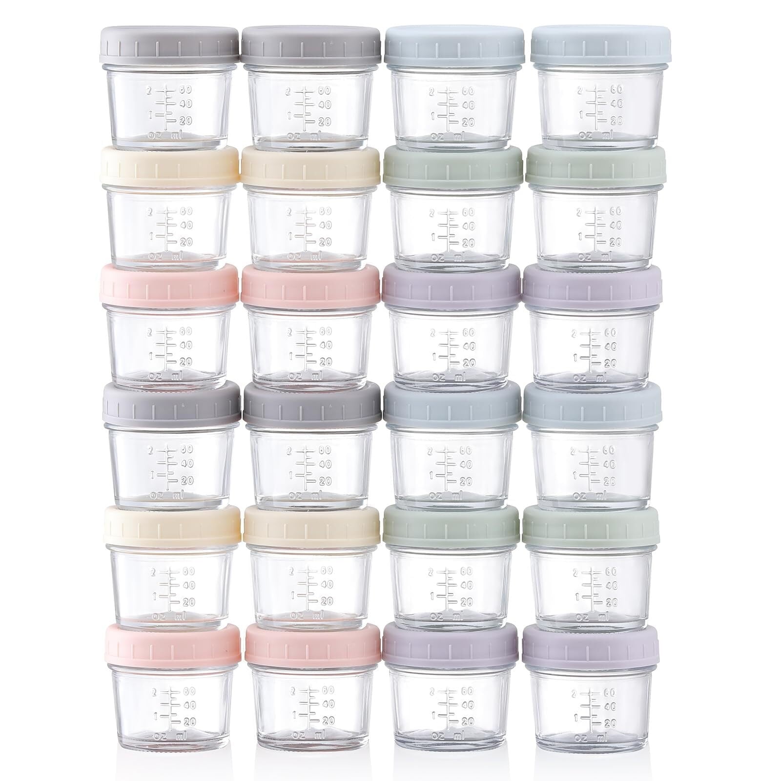 JOELY 6 Pack Glass Baby Food Storage Containers - 4 oz Baby Food ...