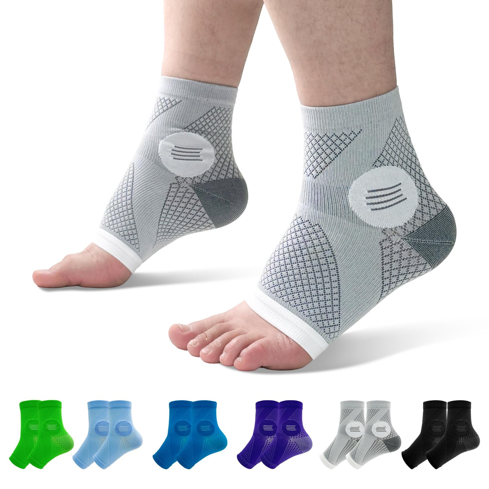 JOELY [6 Pairs ]Neuropathy Socks for Women and Men, Toeless Compression ...