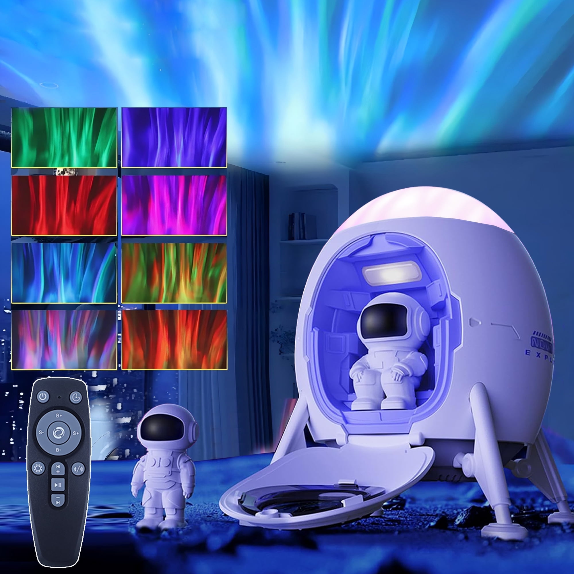 JOELY Astronaut Galaxy Star Projector Starry Night Light, Bluetooth ...
