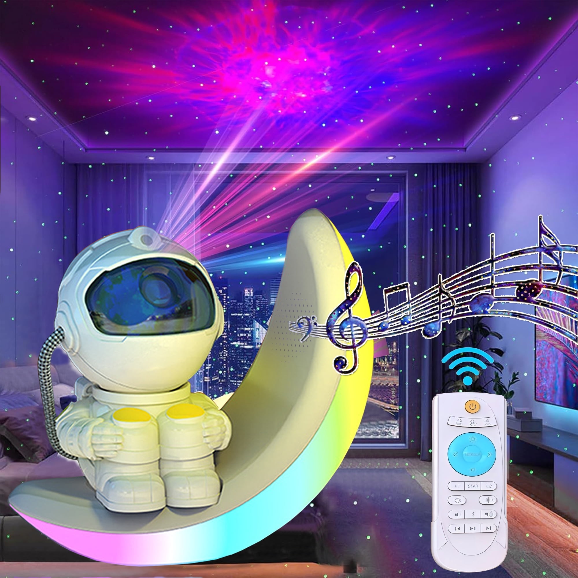 JOELY Astronaut Galaxy Star Projector Starry Night Light, Bluetooth ...