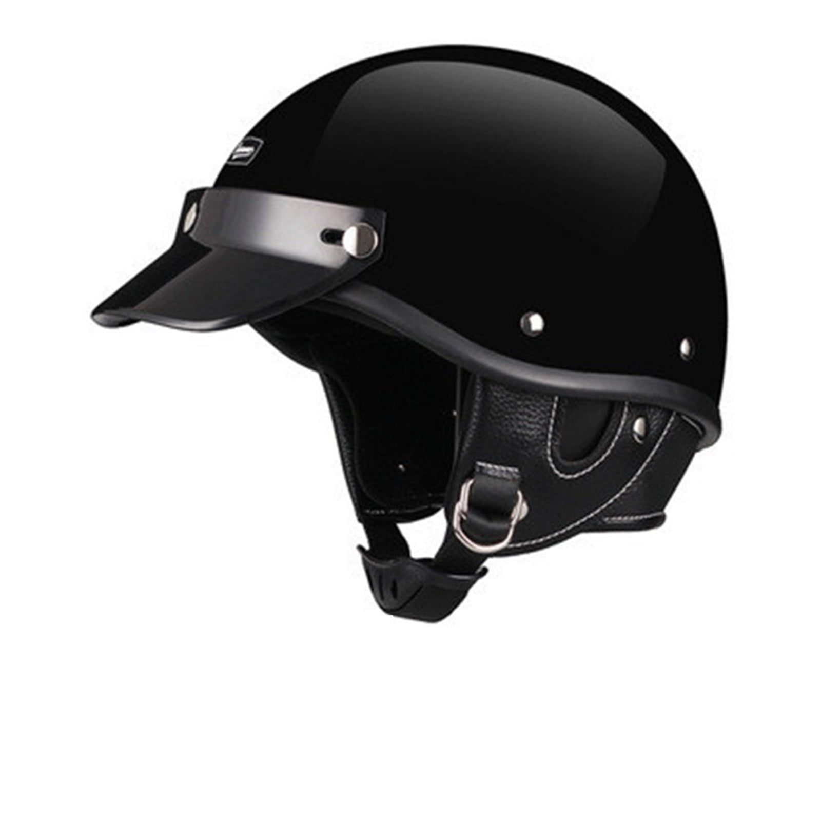 JOELY Motorcycle Helmet,German Leather Motorcycle Half Face, Open Face ...