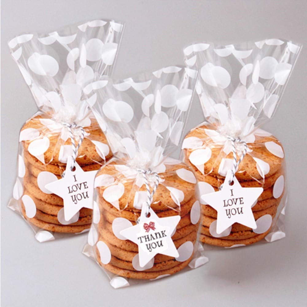 JOERSH 200 Pack 8.1" TSF6 x 5" Bottom Gusset Clear Plastic Cookie Bags ...