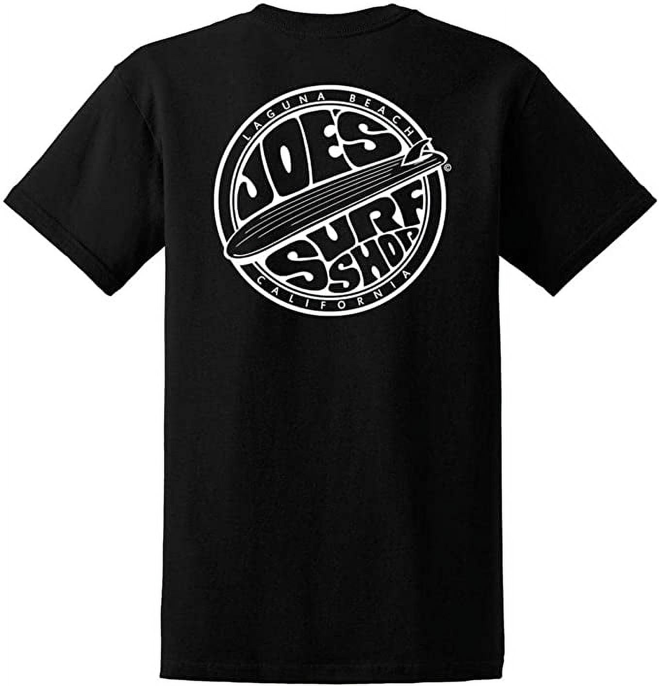 JOES SURF SHOP Men's Fins Up Logo Heavyweight Pocket T-Shirt-S-Black ...
