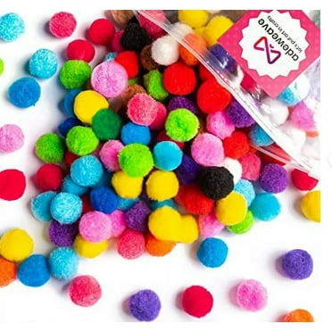 1050Pcs Multicolor Pom Poms & Wiggly Eyes, Assorted Sizes & Colors ...