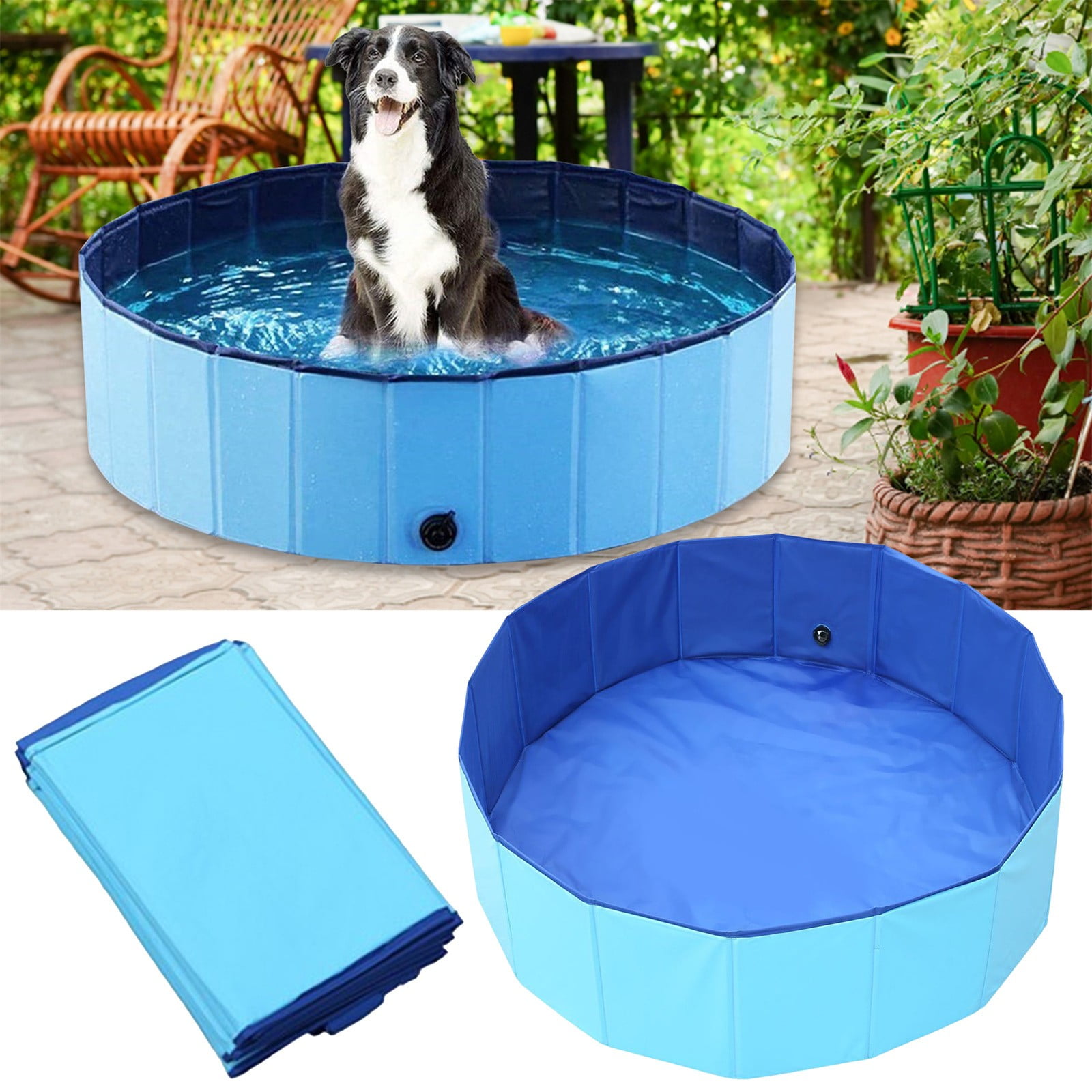 JOFOW Pet Supplies Pet Bathtub Foldable Large Dog Golden Haired Dog ...