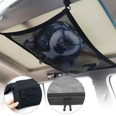Car Ceiling Cargo Net Pocket Double Layer Mesh Organizer Adjustable ...