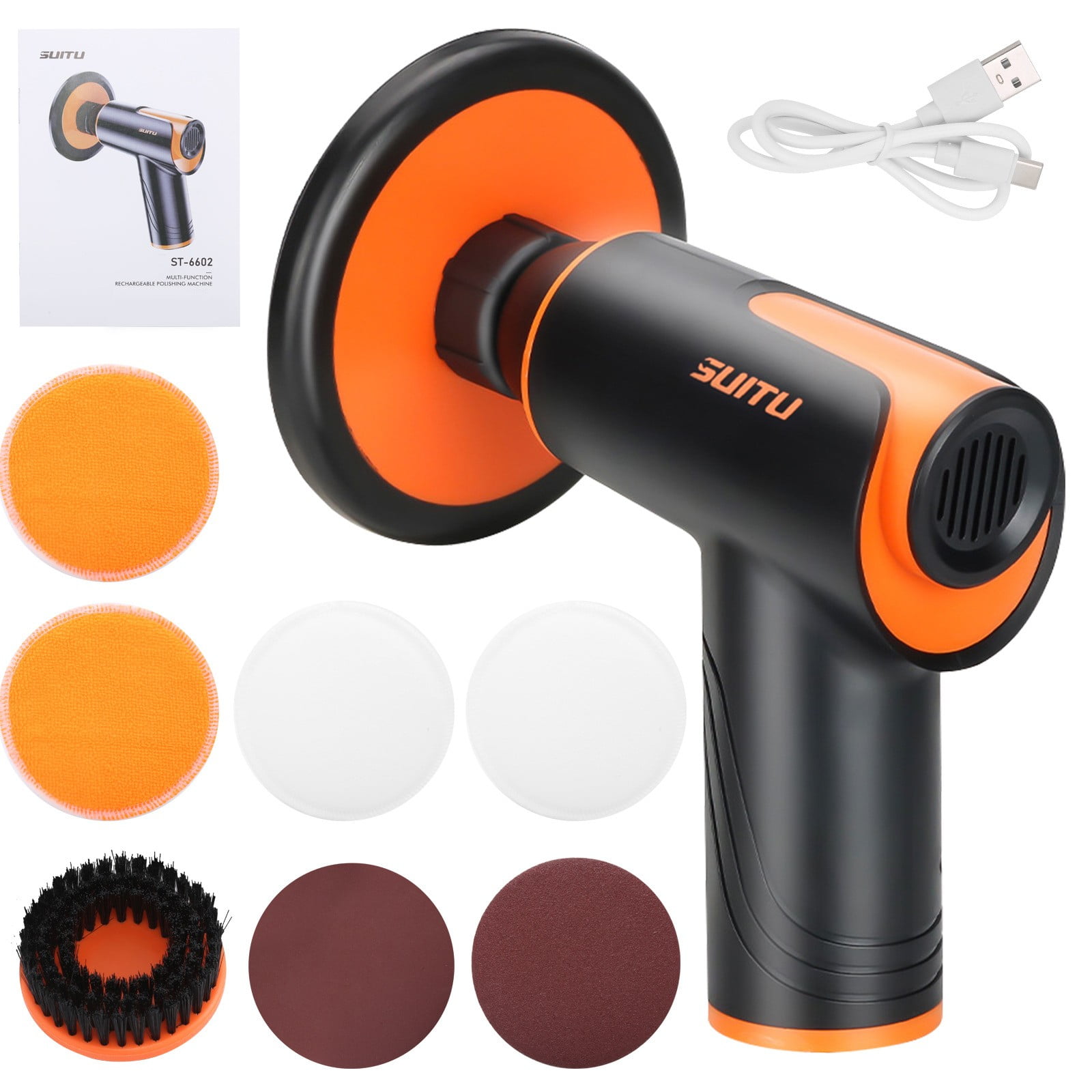 JOGZMZ Car Polisher Tool Sets, Drill Variable Speed Polisher, 2000mAh ...