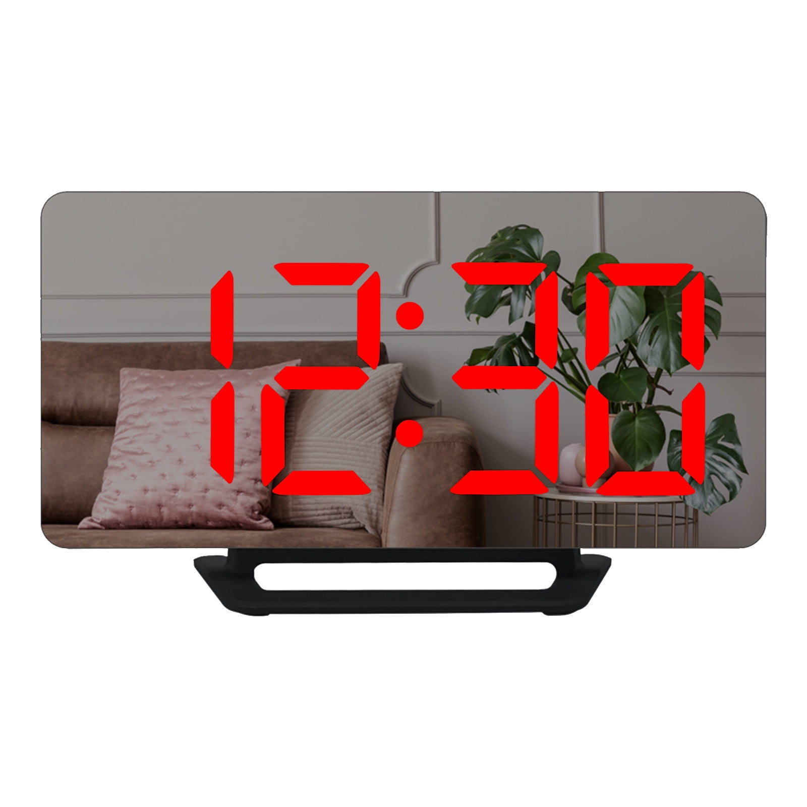 JOGZMZ Digital Alarm Clock Mirror Surface LED Electronic Clocks with ...